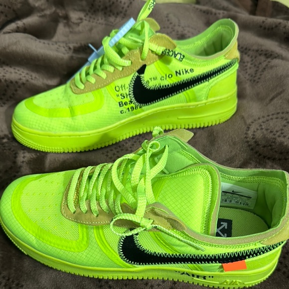 Nike | Shoes | Nike Neon Green Sneakers Off White | Poshmark